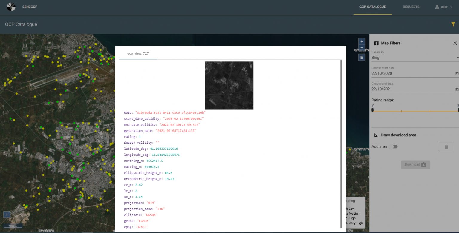 A dedicated service for Ground Control Points and orthorectification ...