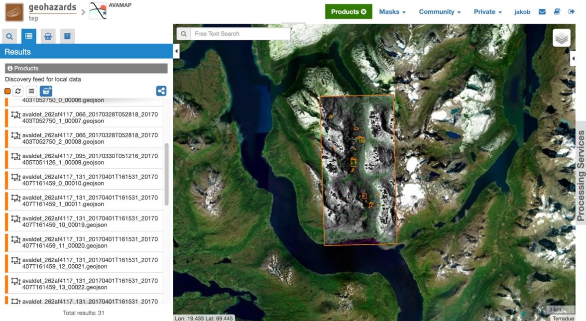 Free avalanche mapping tool on GEP - eo science for society